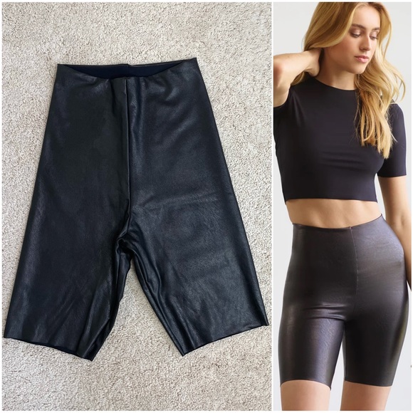Commando | Shorts | Commando Black Faux Leather Bike Shorts | Poshmark